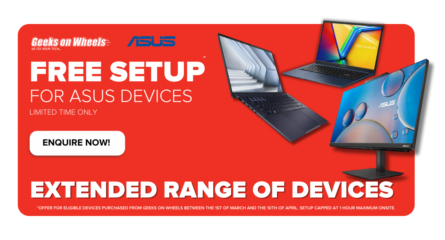 Free Onsite Setup For New ASUS Devices - Geeks on Wheels